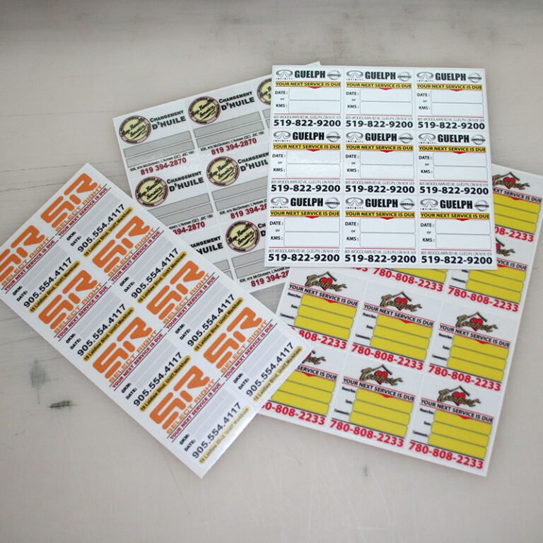 Custom Oil Change Reminder Stickers - Windshield Stickers, Low Tack ...