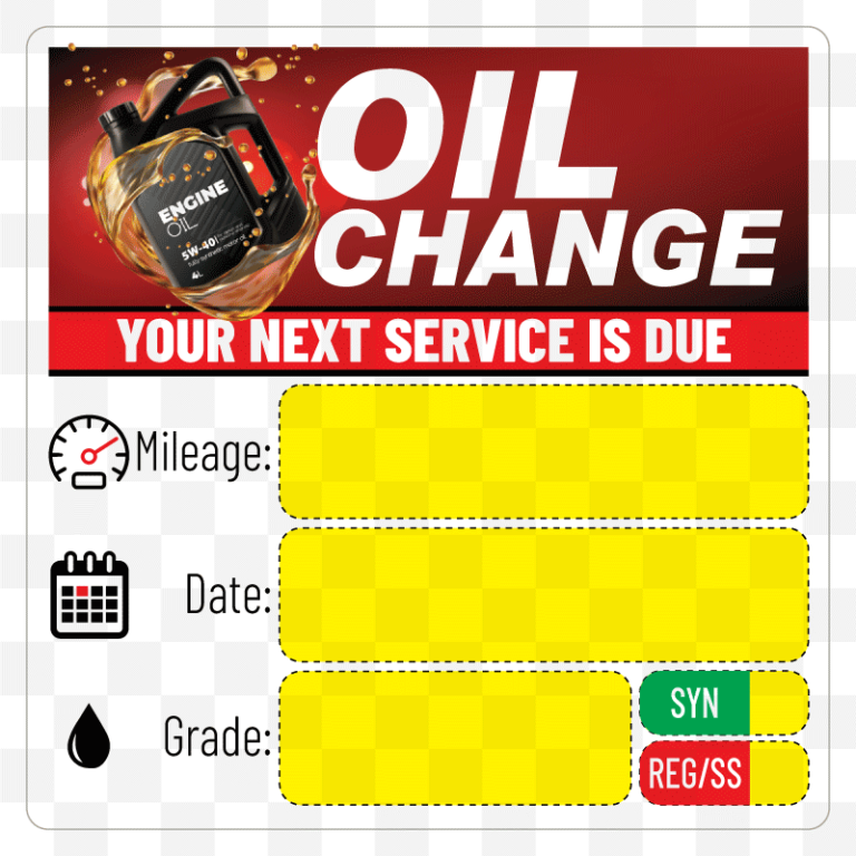Generic Oil Change Reminder Service Stickers • StickerPlanet Canada