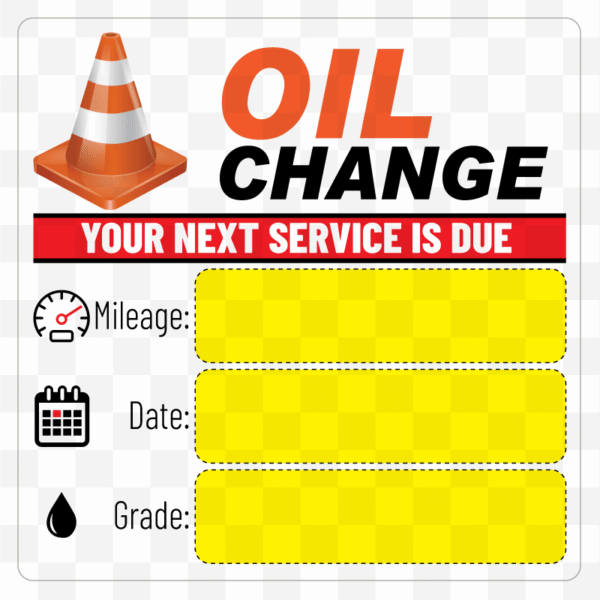 Generic Oil Change Reminder Service Stickers • StickerPlanet Canada