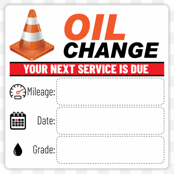 Generic Oil Change Reminder Service Stickers • StickerPlanet Canada